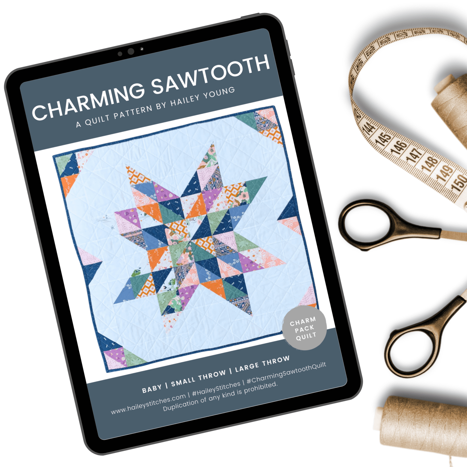 Charming Sawtooth Quilt Pattern (PDF Download) - Hailey Stitches