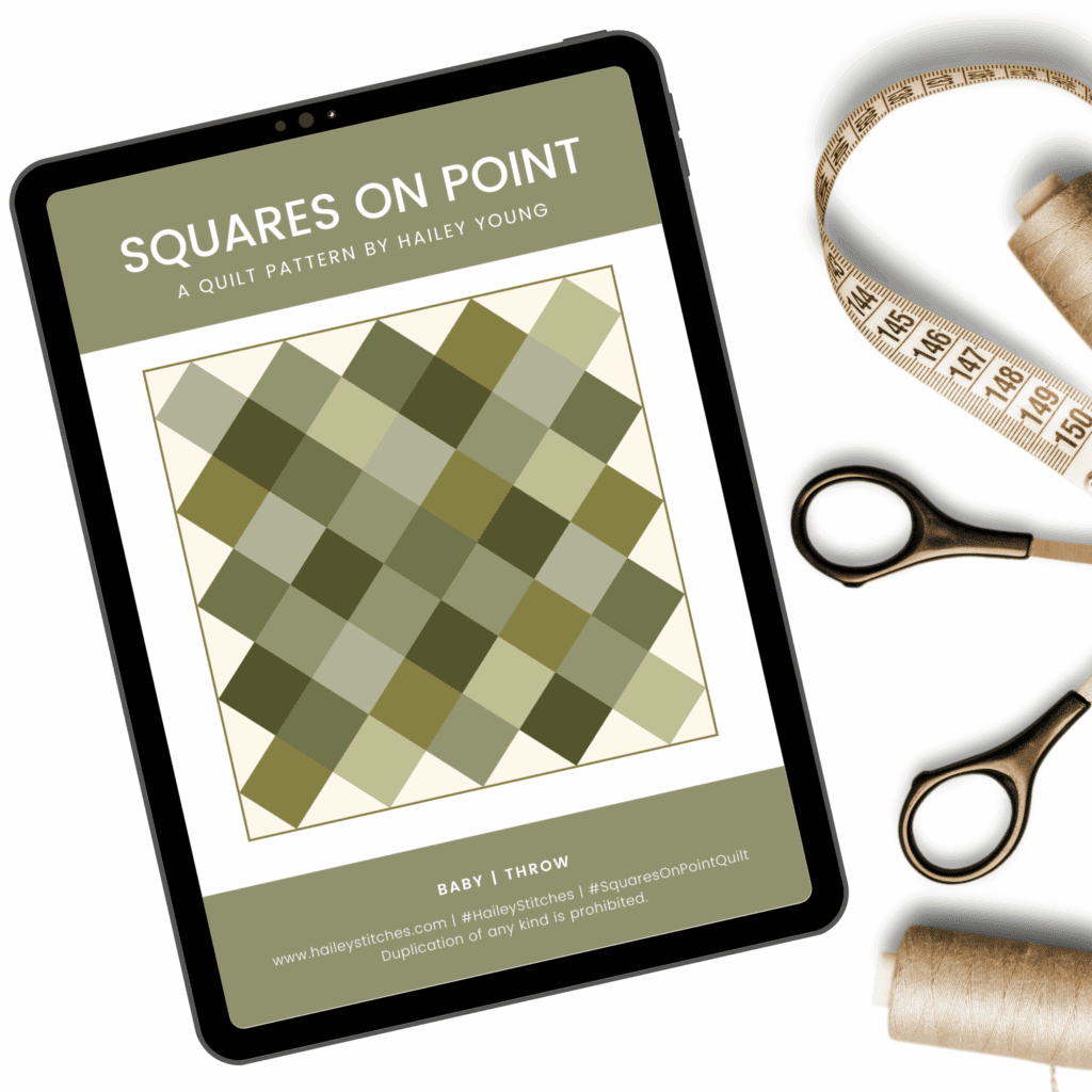 Squares On Point Quilt Pattern (PDF Download) - Hailey Stitches